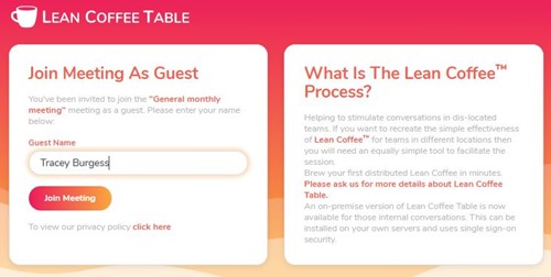 Setting up a Lean Coffee meeting
