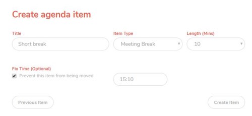 Setting up an Agenda-driven meeting